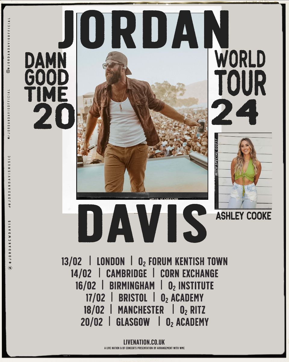 Jordan Davis announces debut UK headline tour – Building Our Own Nashville